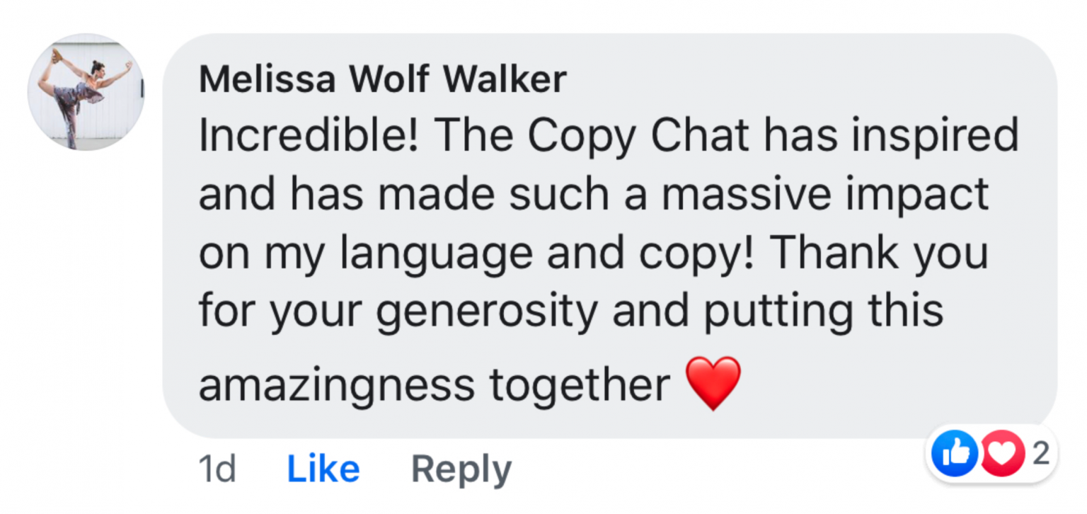 Thank You | The Copy Chat